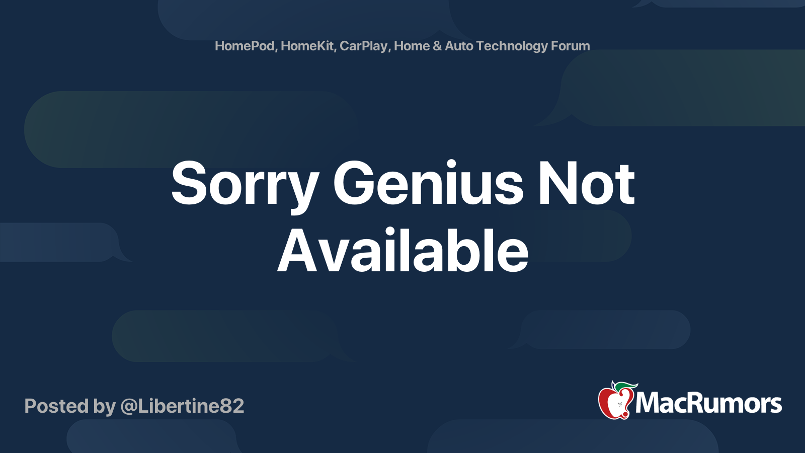 Sorry Genius Not Available | MacRumors Forums