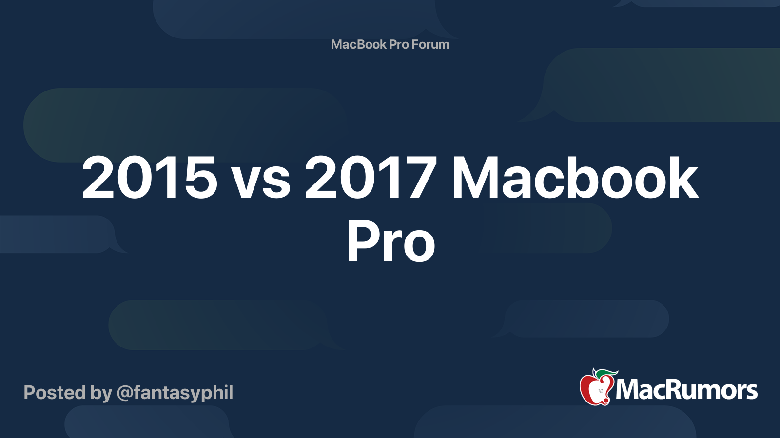 2015 vs 2017 Macbook Pro | MacRumors Forums
