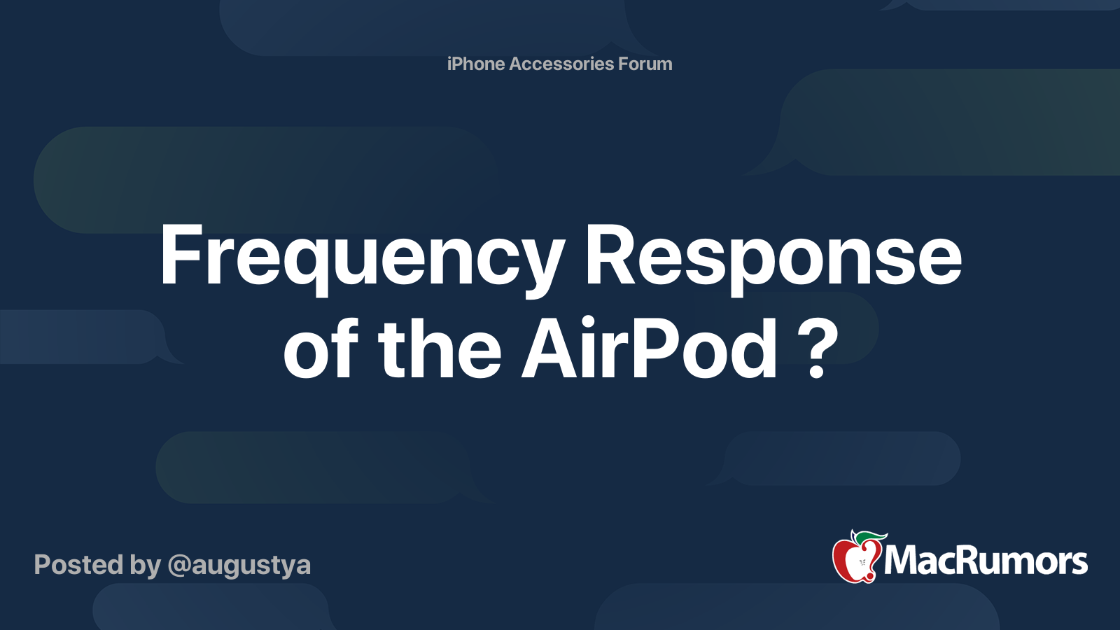 Frequency Response of the AirPod ? | MacRumors Forums