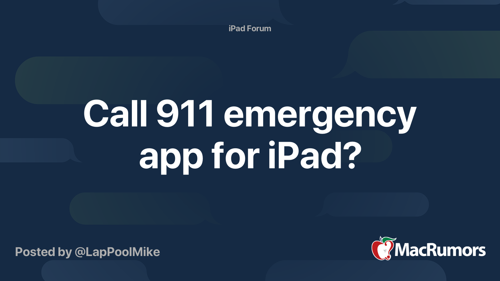 Call 911 emergency app for iPad? | MacRumors Forums