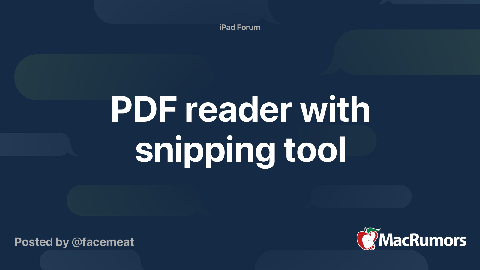 PDF reader with snipping tool | MacRumors Forums