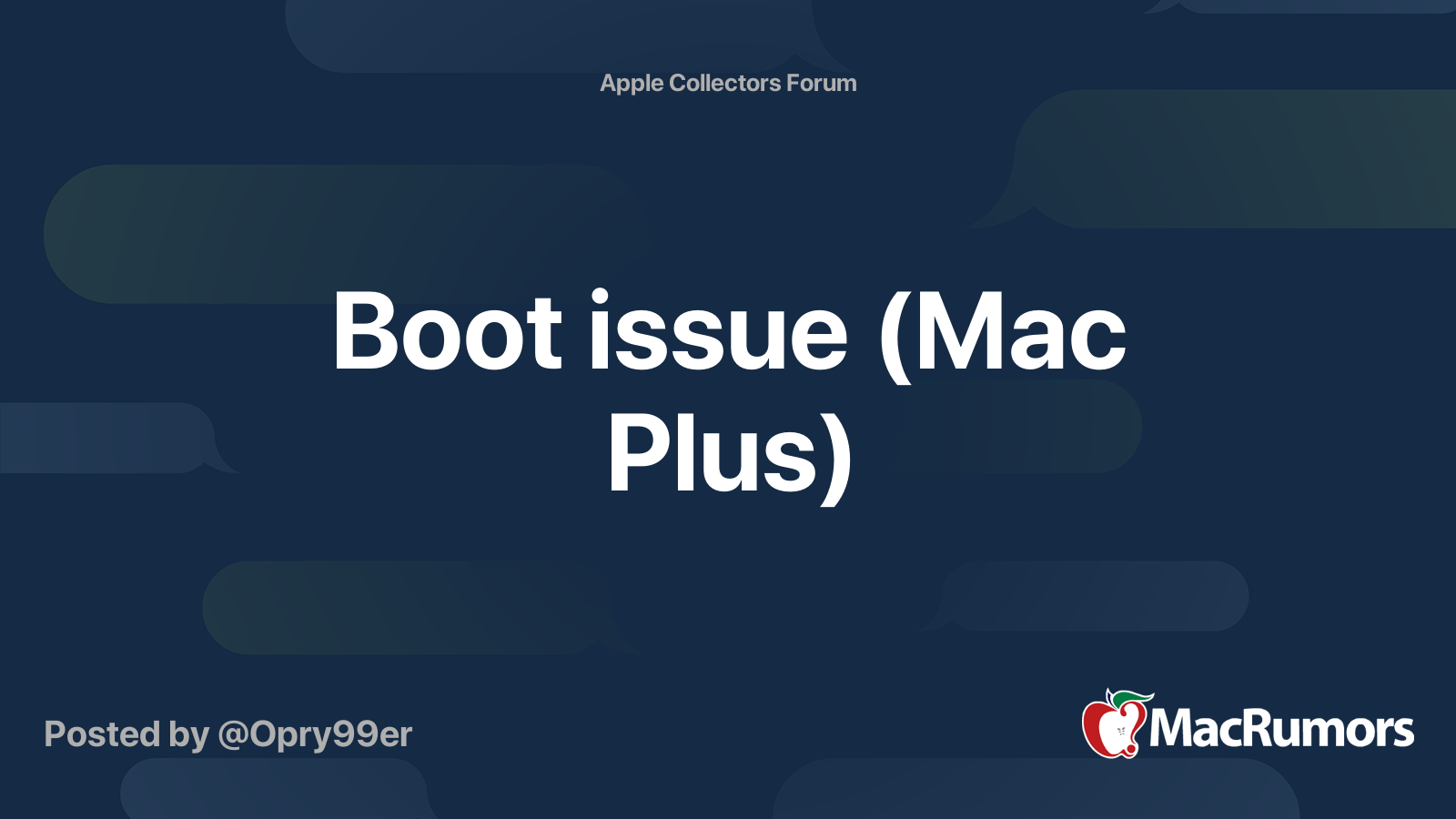 Boot issue (Mac Plus) | MacRumors Forums