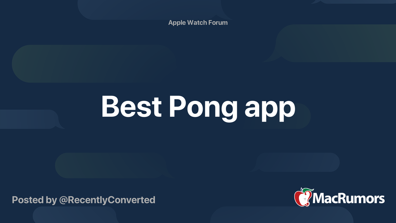 Best Pong app | MacRumors Forums