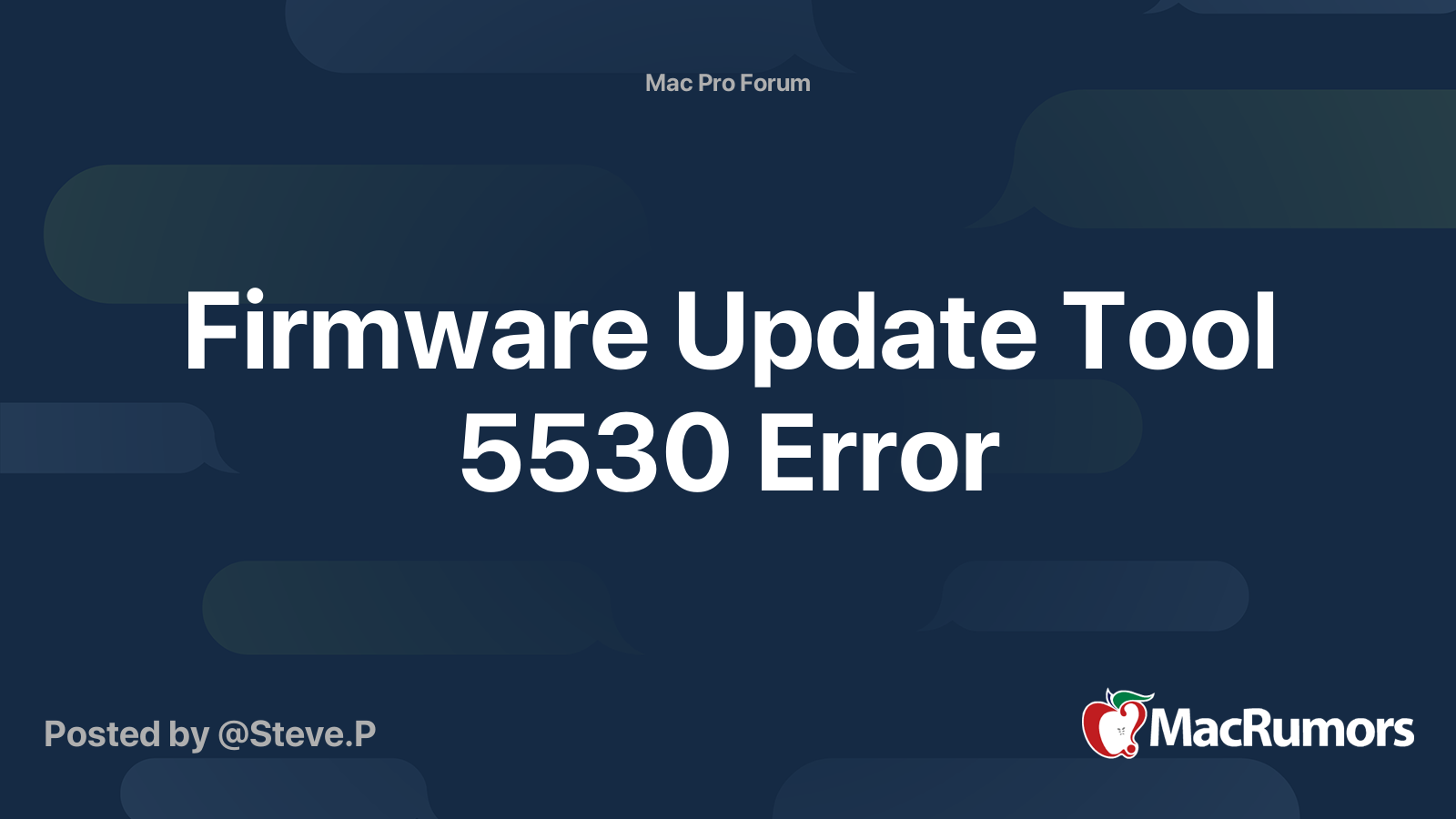 Firmware Update Tool 5530 Error | MacRumors Forums