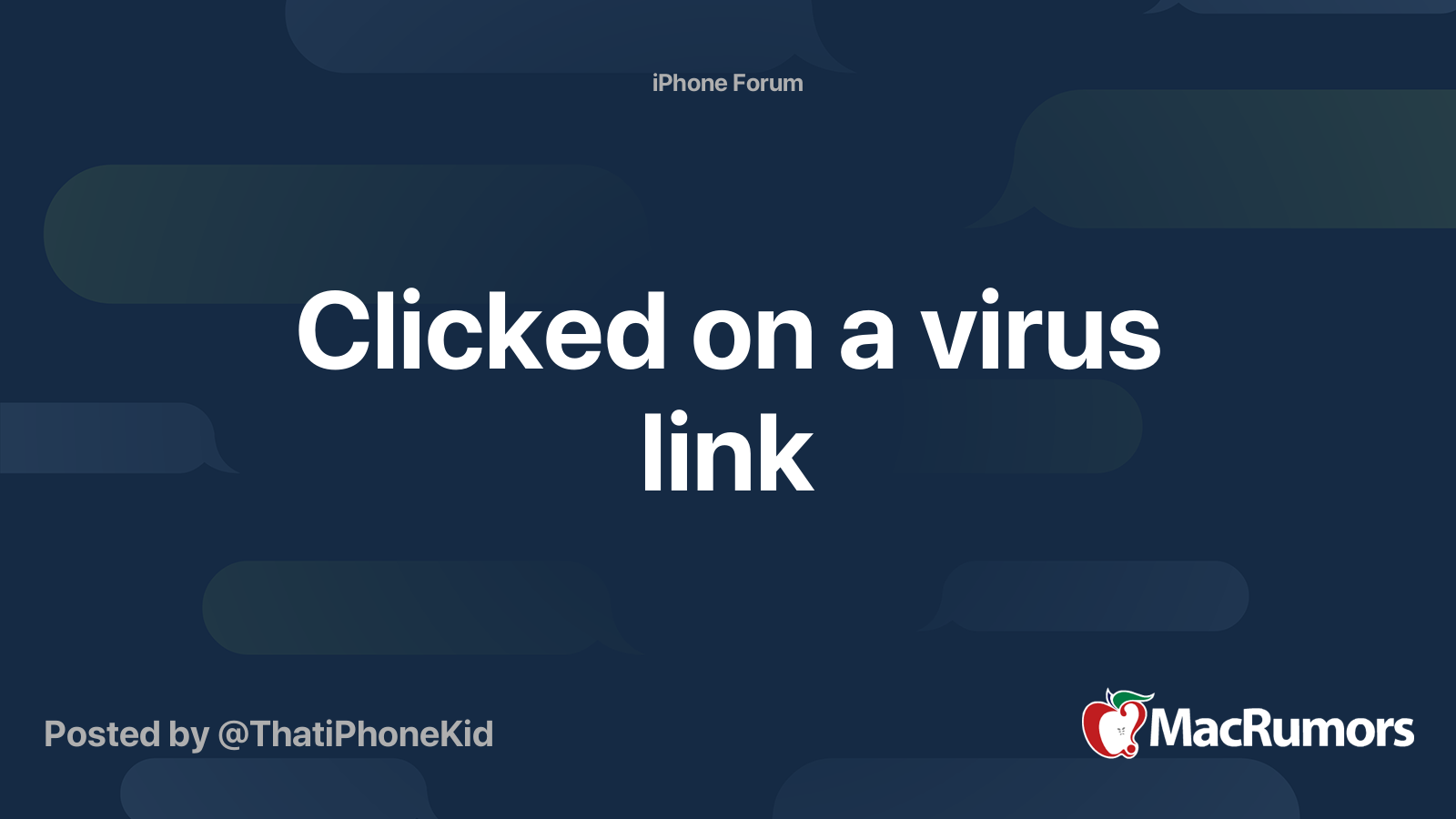 Clicked on a virus link | MacRumors Forums