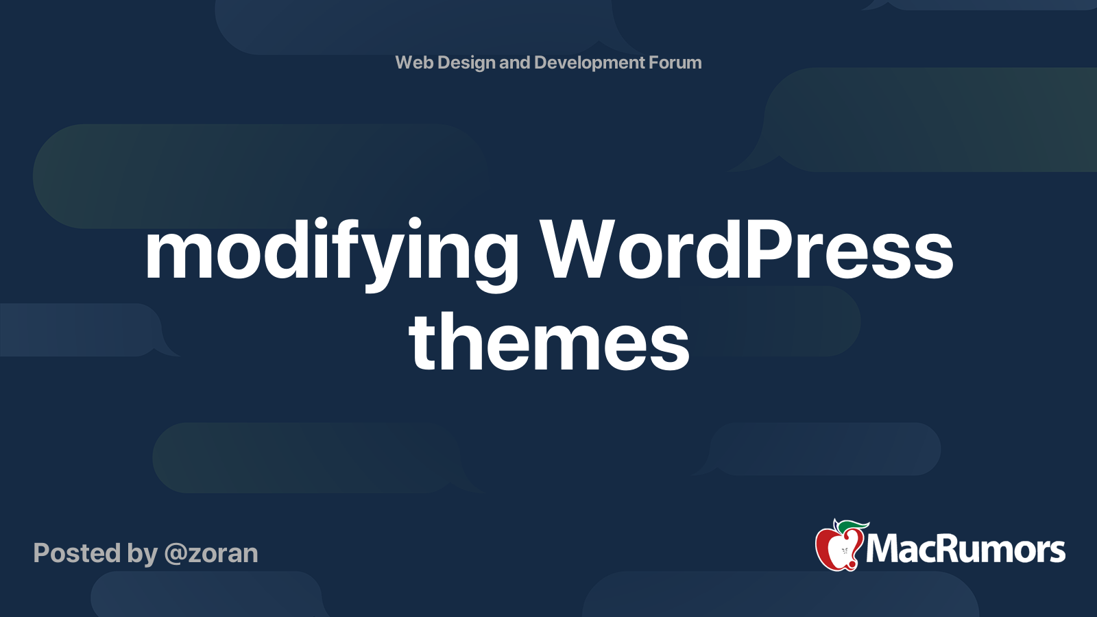 modifying WordPress themes | MacRumors Forums