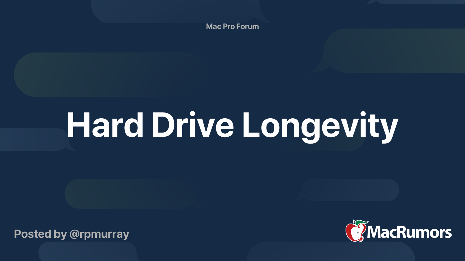 Hard Drive Longevity | MacRumors Forums