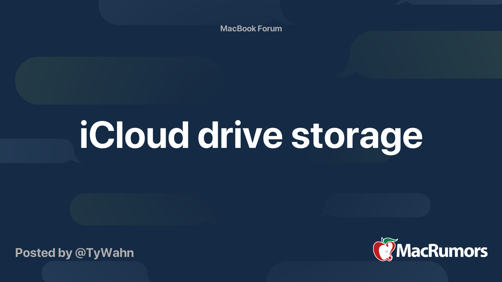 iCloud drive storage | MacRumors Forums