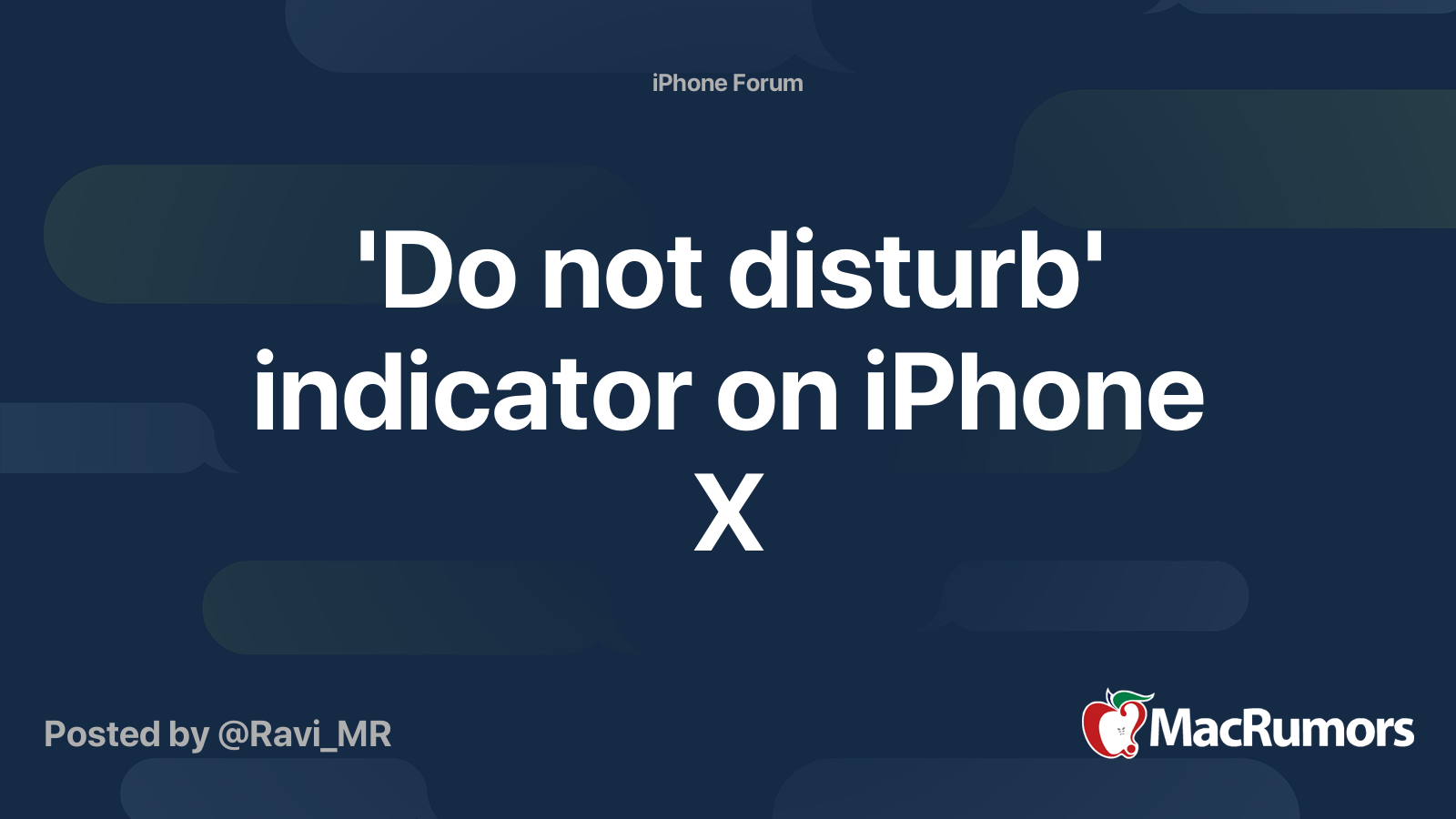 'Do not disturb' indicator on iPhone X | MacRumors Forums