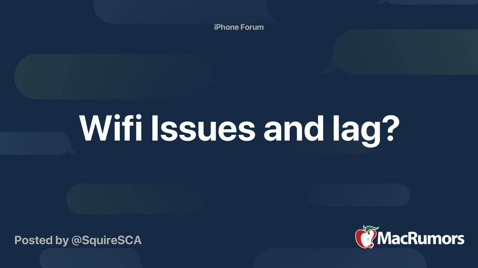 Wifi Issues and lag? | MacRumors Forums