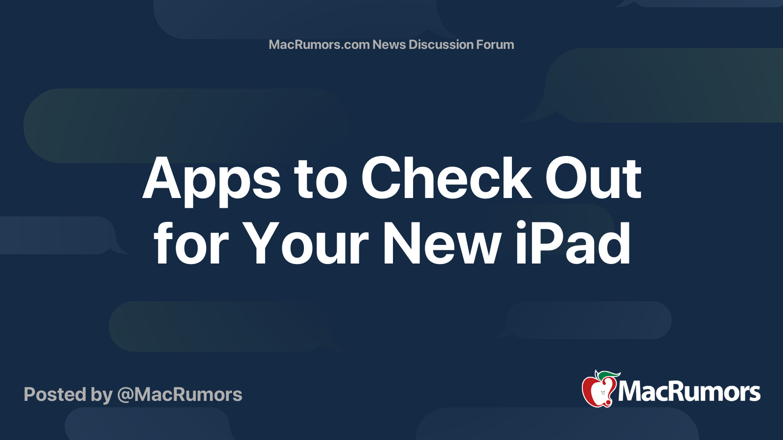 Apps to Check Out for Your New iPad | MacRumors Forums