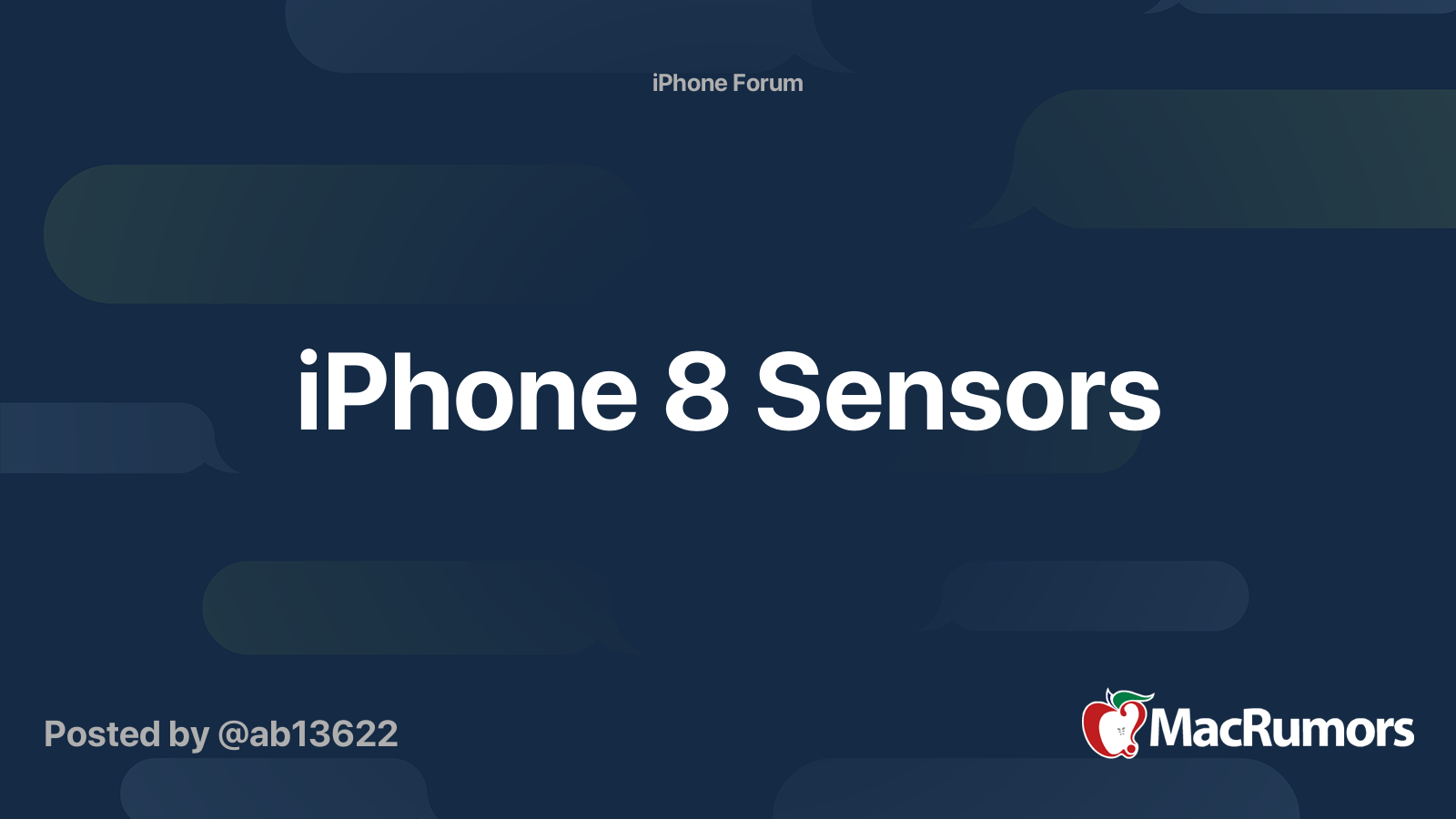 iPhone 8 Sensors | MacRumors Forums