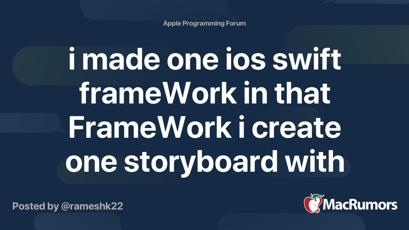 I Made One Ios Swift Framework In That Framework I Create One Storyboard With One Screen