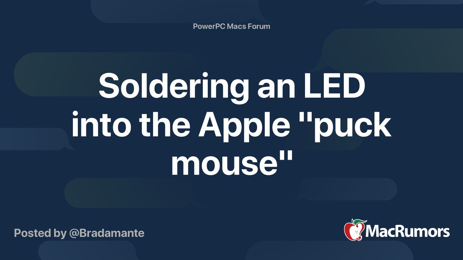Soldering an LED into the Apple "puck mouse" | MacRumors Forums