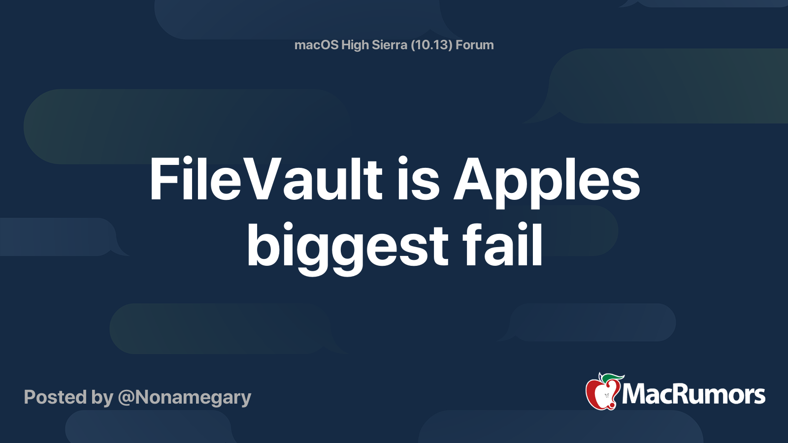 FileVault is Apples biggest fail | MacRumors Forums