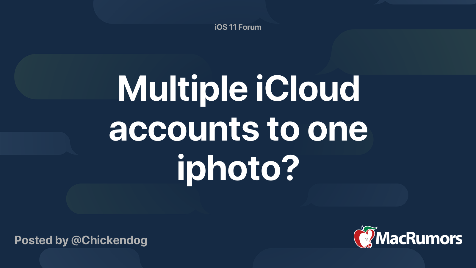 Multiple iCloud accounts to one iphoto? | MacRumors Forums