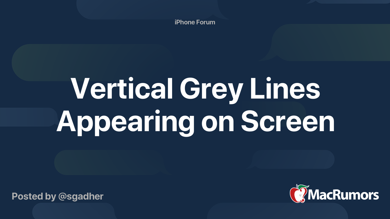 Vertical Grey Lines Appearing on Screen | MacRumors Forums