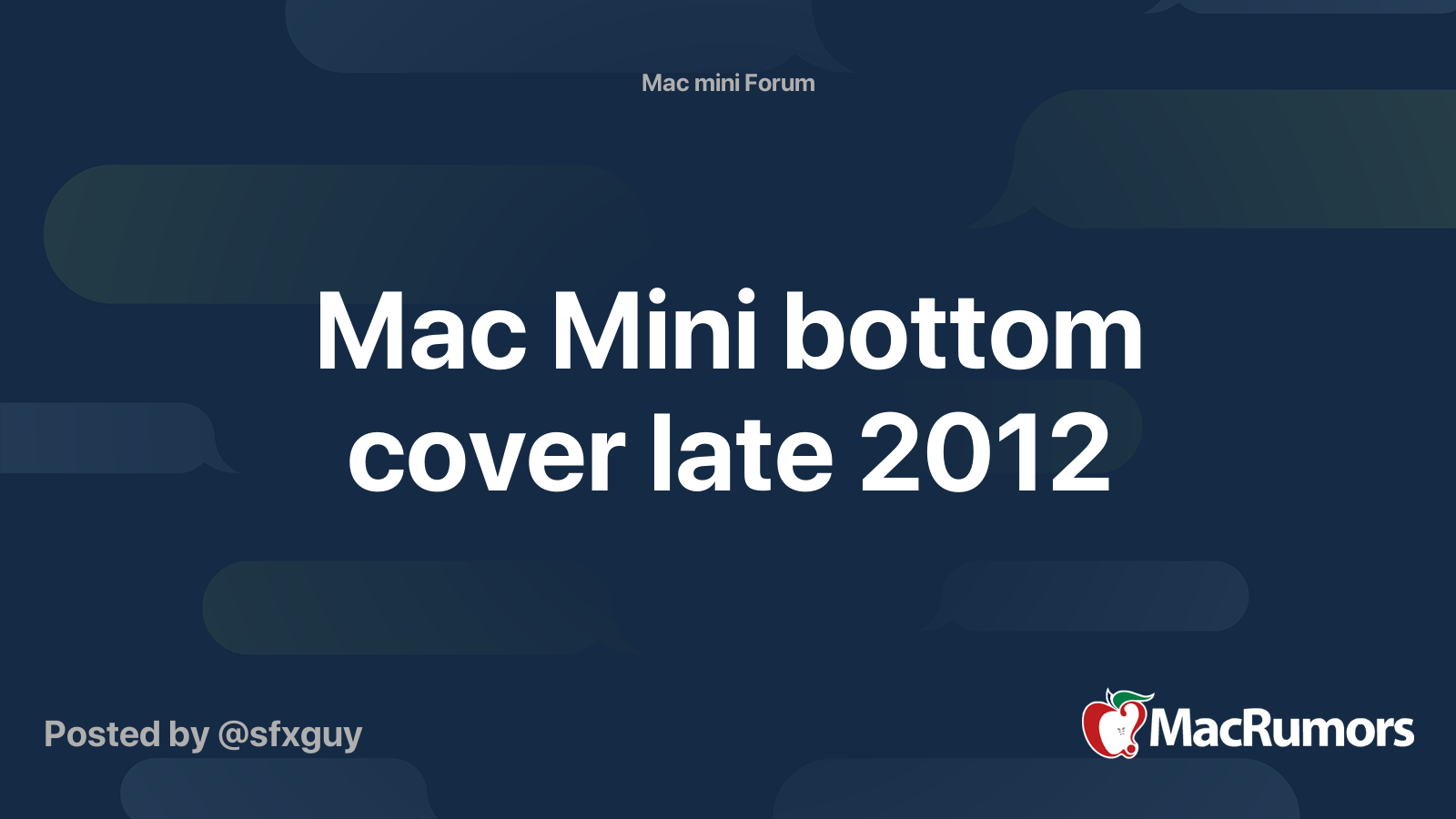Mac Mini bottom cover late 2012 | MacRumors Forums