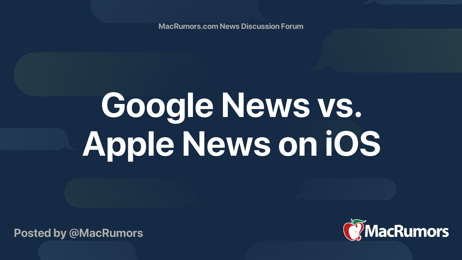 Google News vs. Apple News on iOS | MacRumors Forums