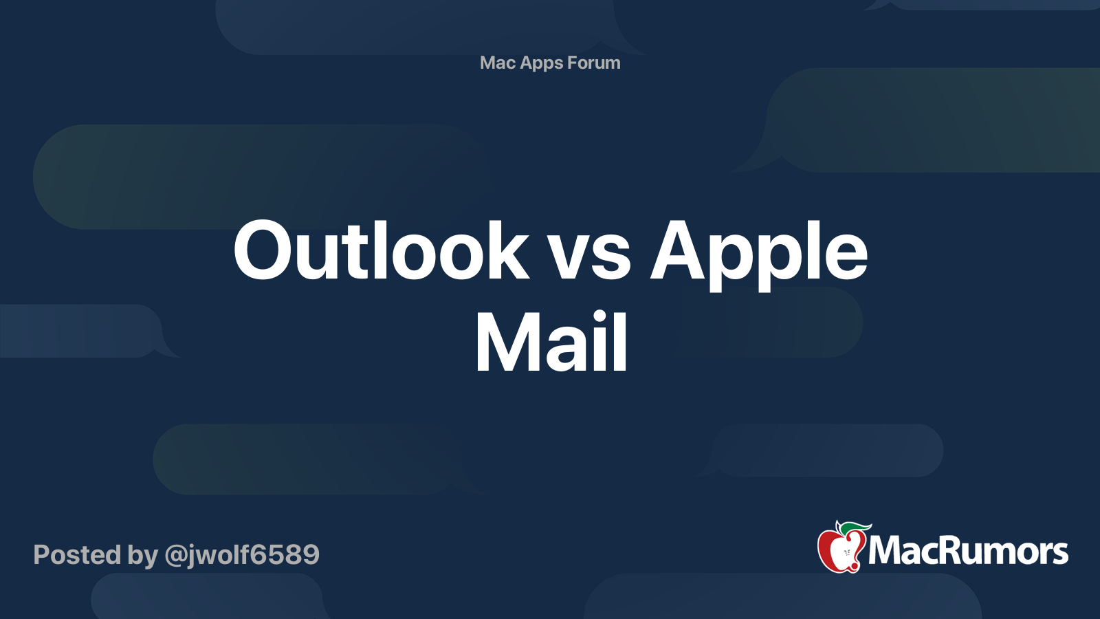 Outlook vs Apple Mail | MacRumors Forums