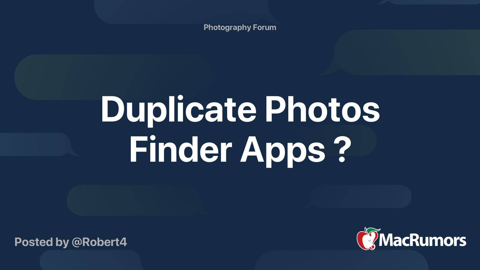 Duplicate Photos Finder Apps ? | MacRumors Forums