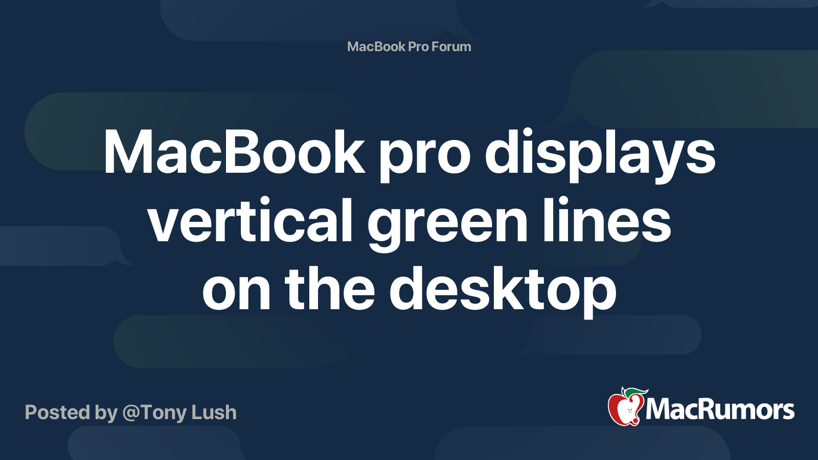 MacBook pro displays vertical green lines on the desktop | MacRumors Forums