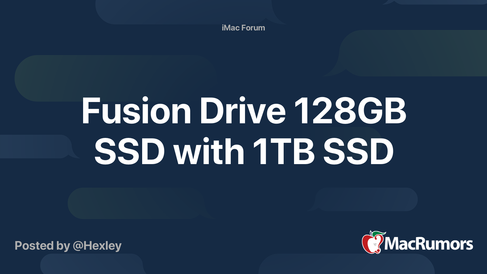 Fusion Drive 128GB SSD with 1TB SSD | MacRumors Forums