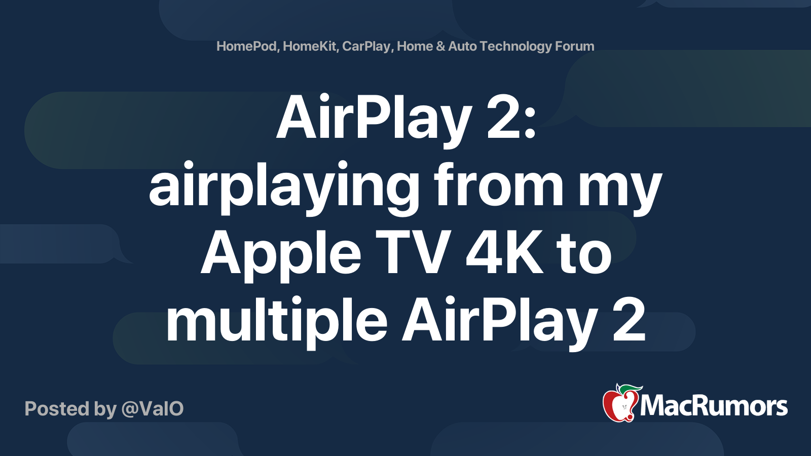 AirPlay 2: airplaying from my Apple TV 4K to multiple AirPlay 2 ...