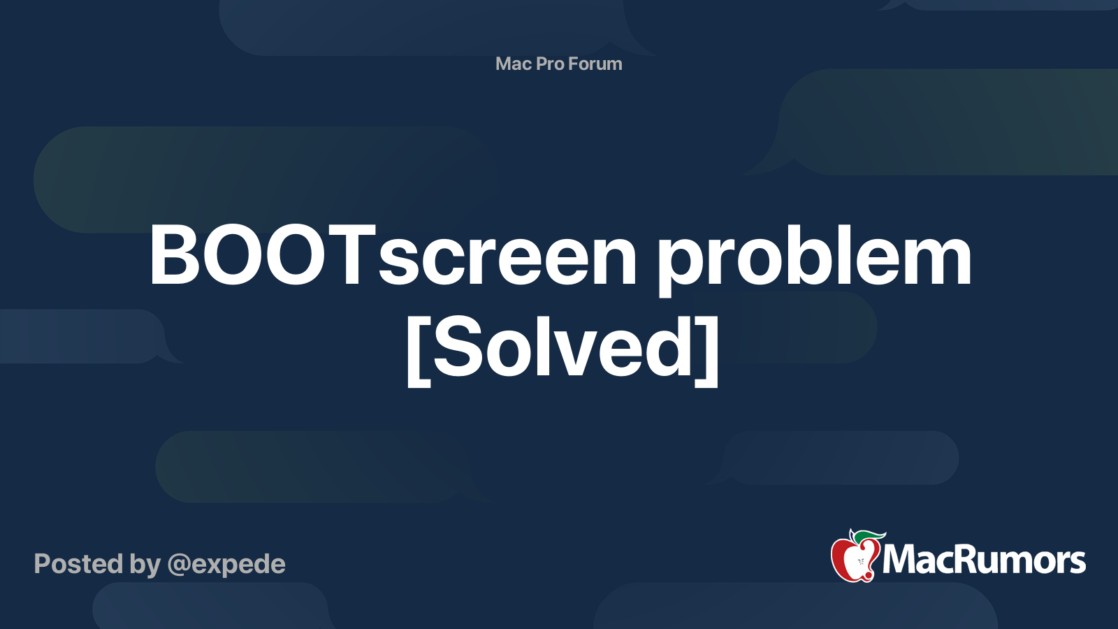 BOOTscreen problem [Solved] | MacRumors Forums