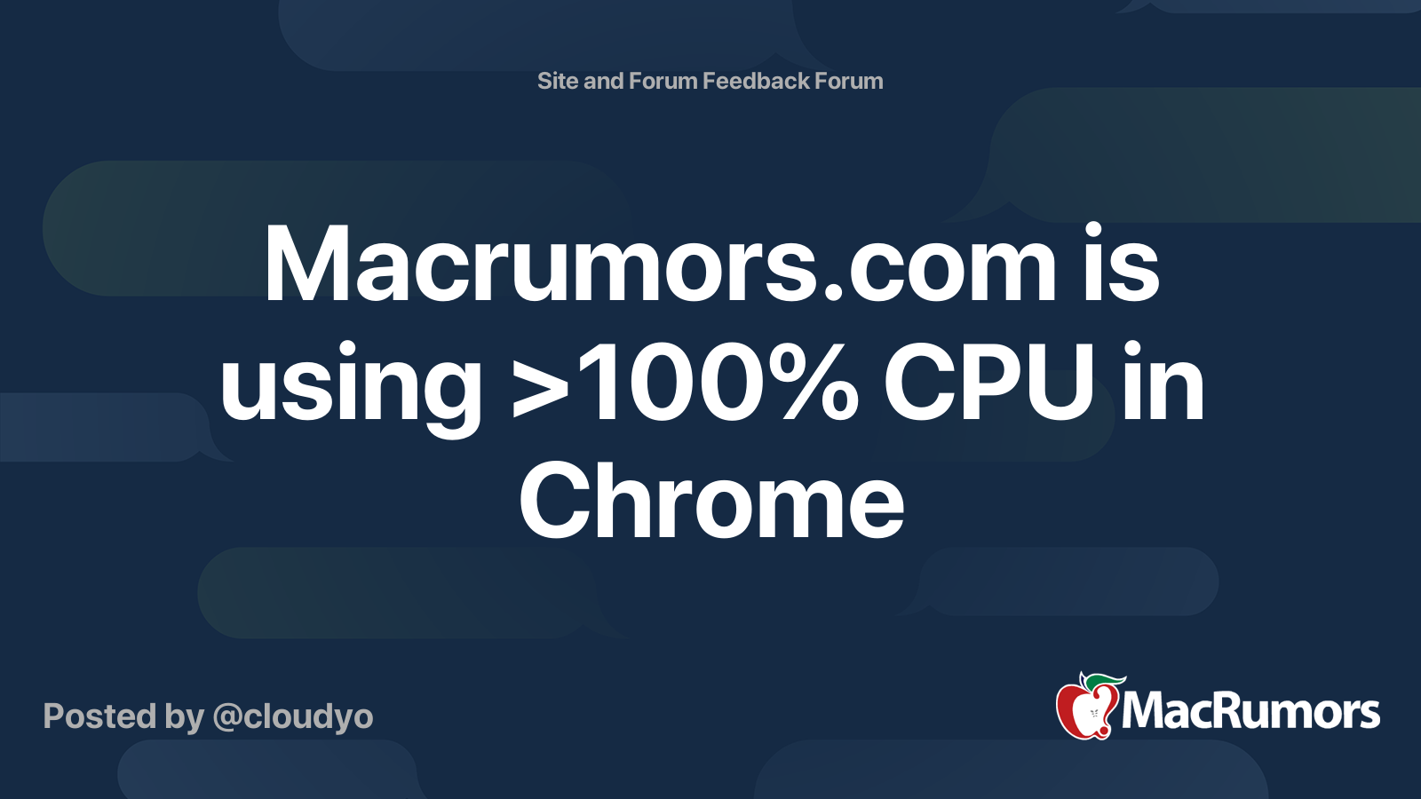 Macrumors.com is using >100% CPU in Chrome | MacRumors Forums