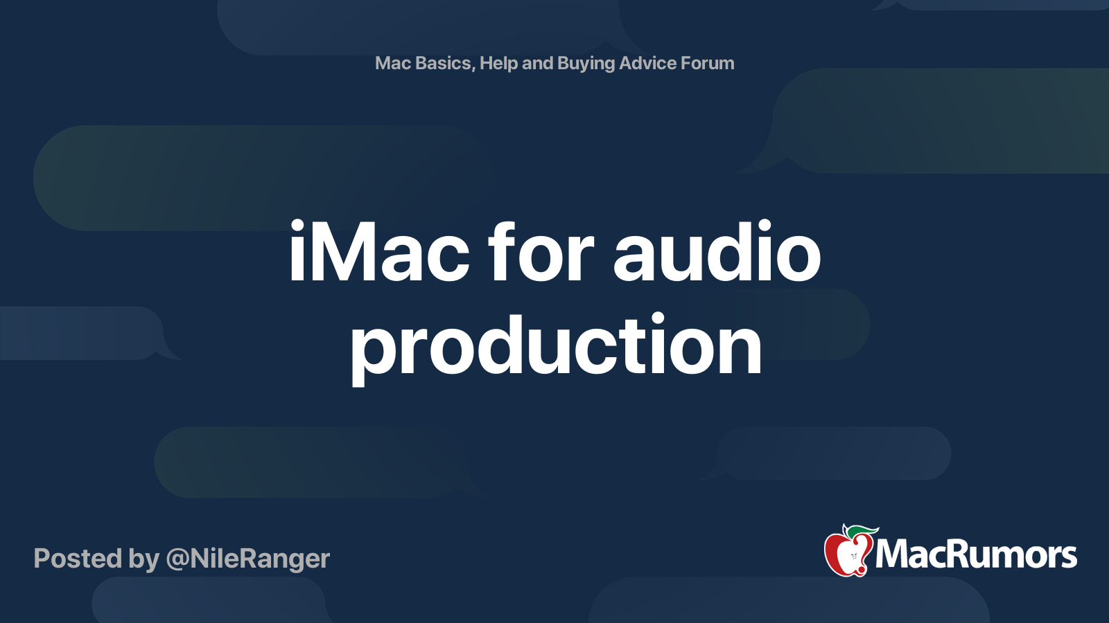 Imac For Audio Production Macrumors Forums