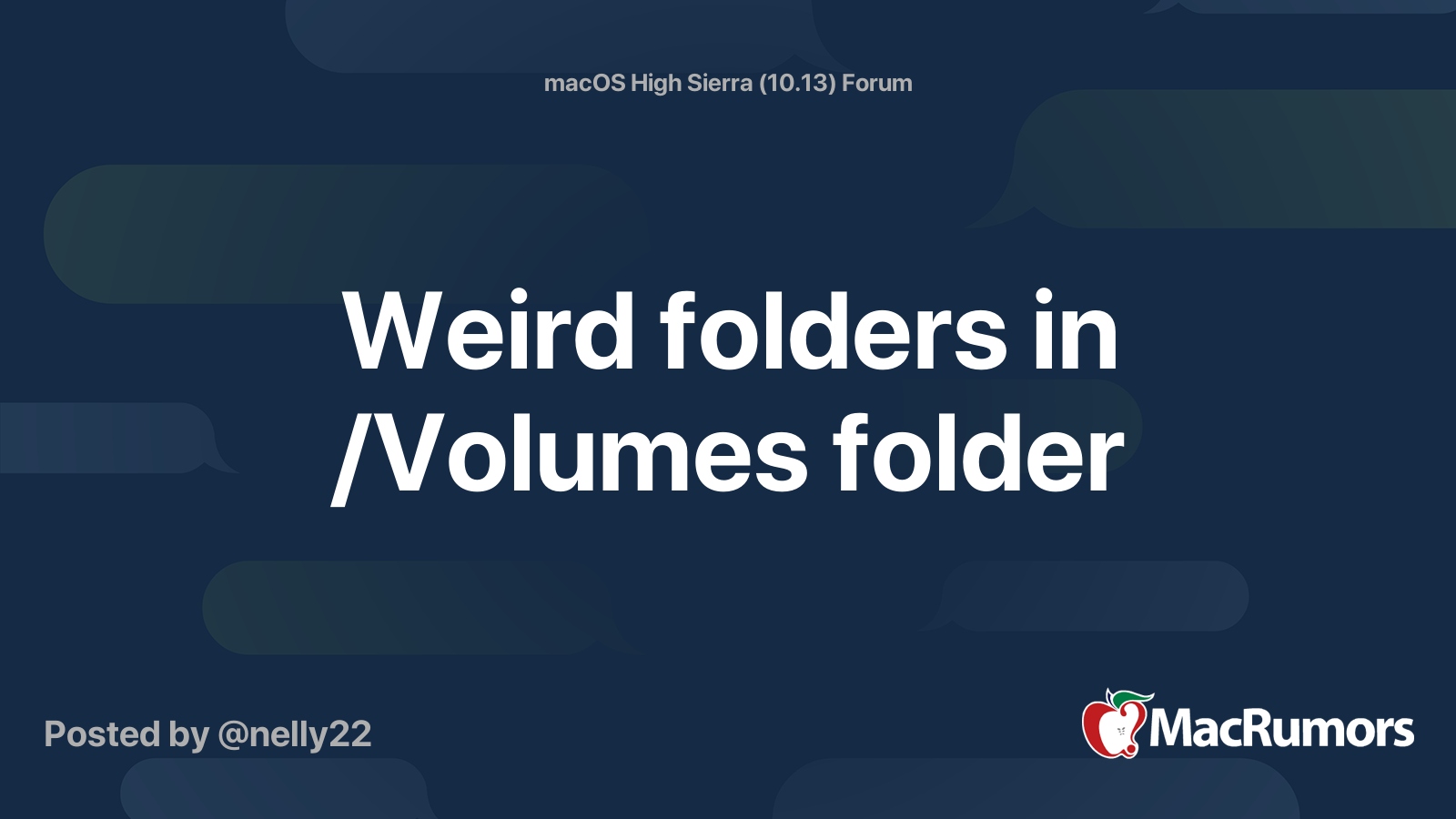 Weird folders in /Volumes folder | MacRumors Forums