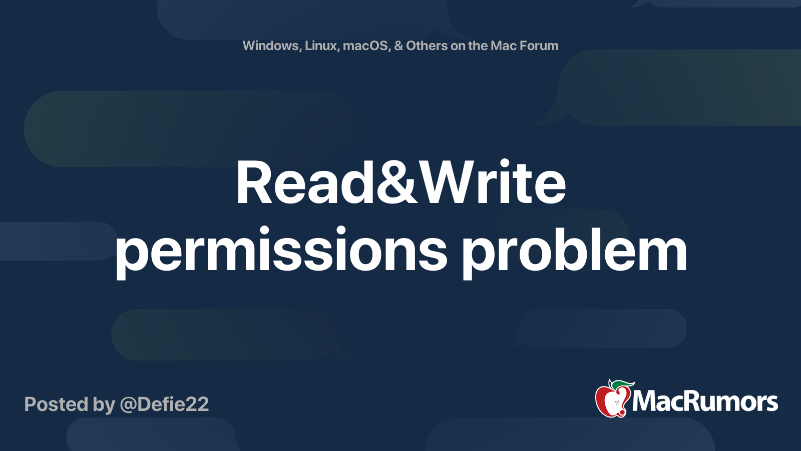 Read&Write permissions problem | MacRumors Forums
