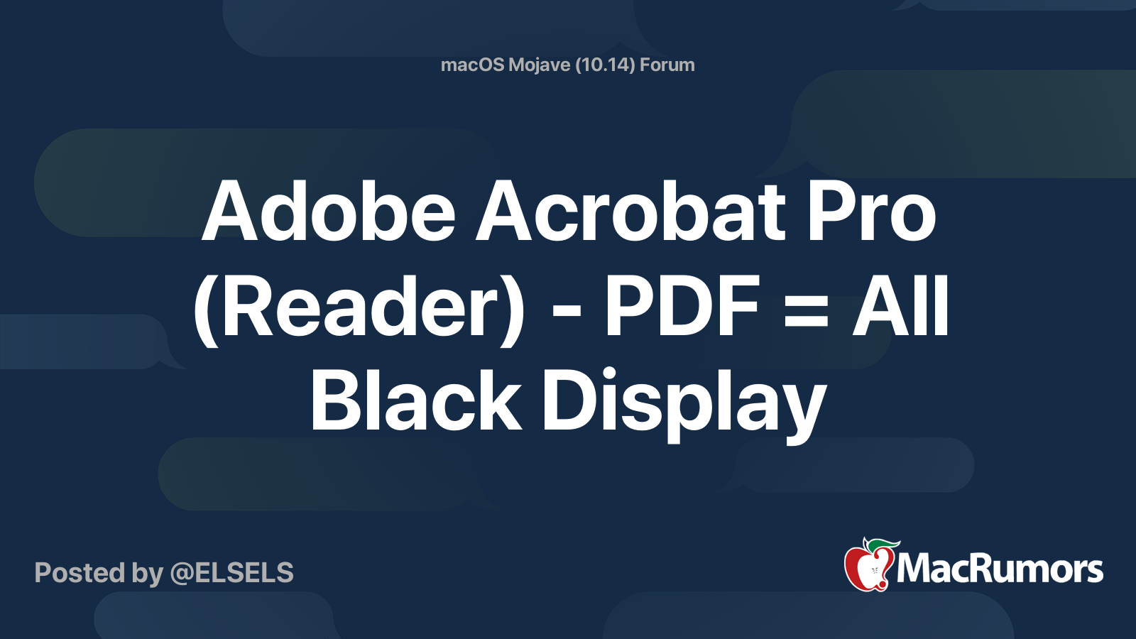Adobe Acrobat Pro (Reader) - PDF = All Black Display | MacRumors Forums