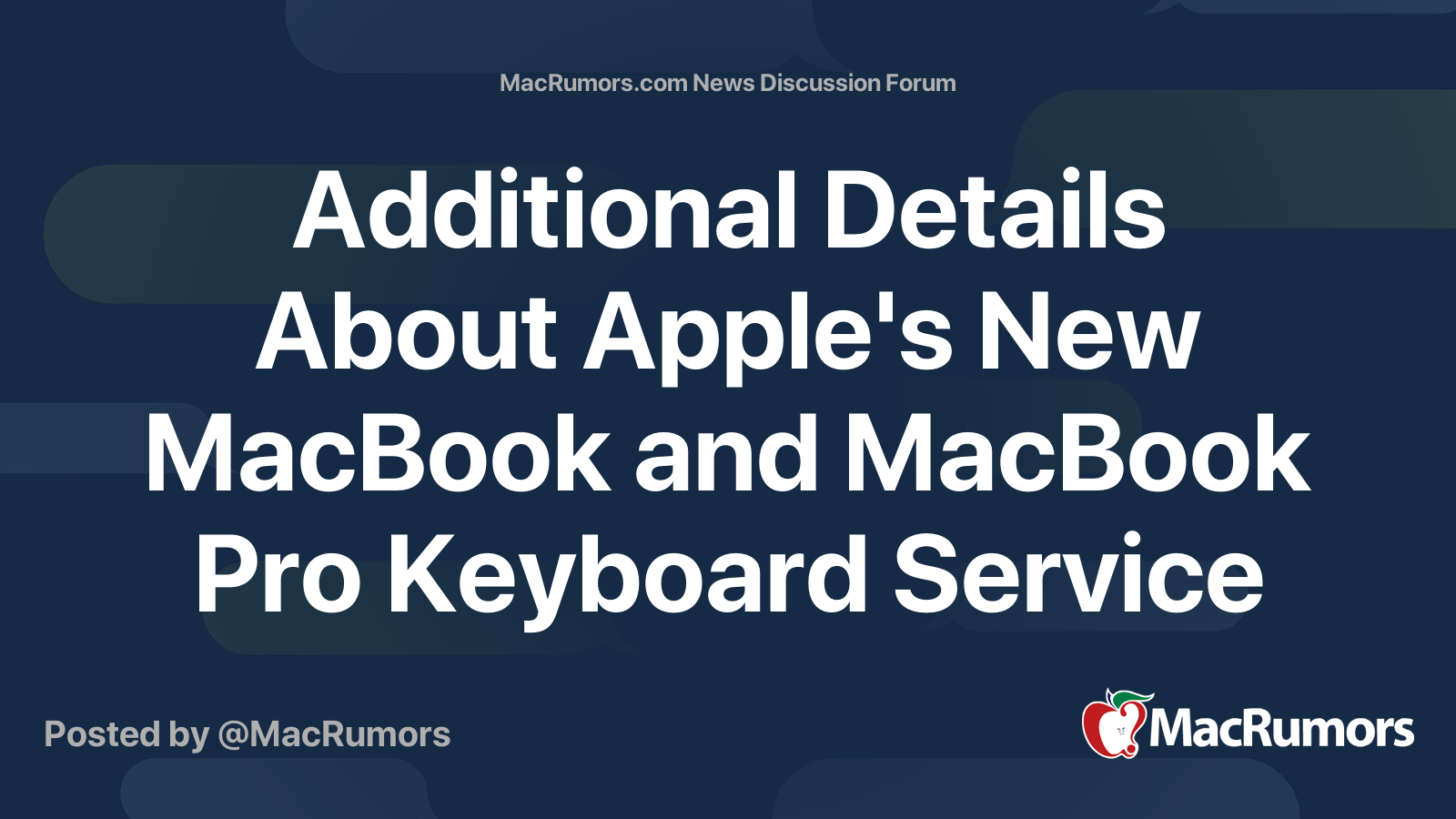 Additional Details About Apple's New MacBook and MacBook Pro Keyboard ...
