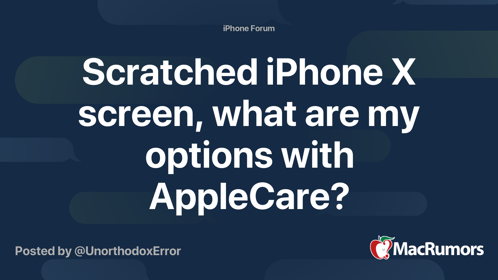 Scratched iPhone X screen, what are my options with AppleCare? | MacRumors Forums