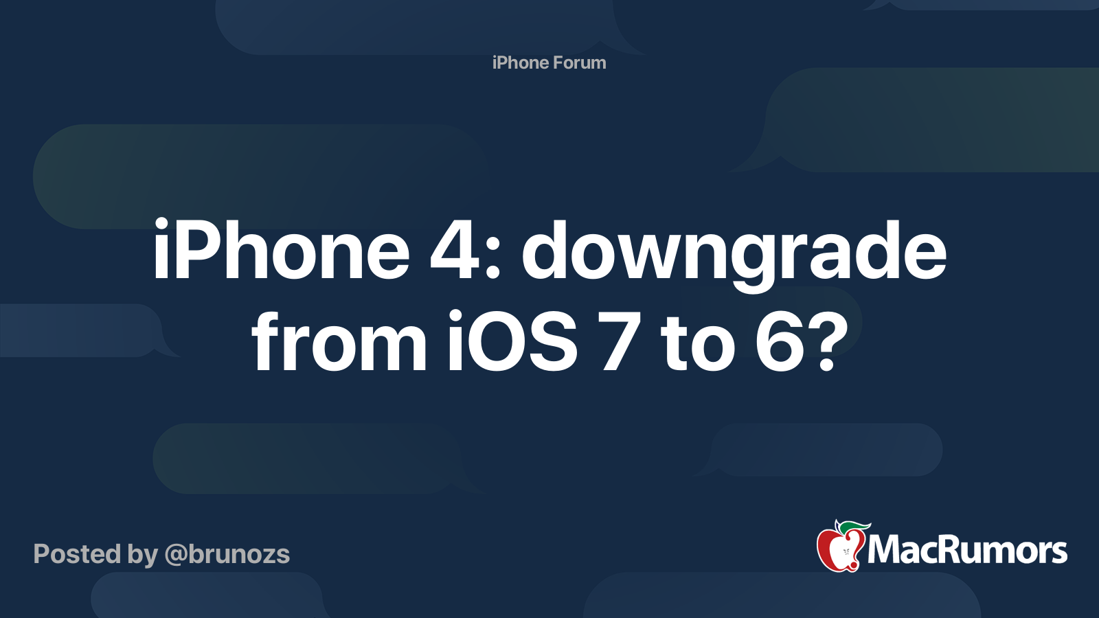 iPhone 4: downgrade from iOS 7 to 6? | MacRumors Forums