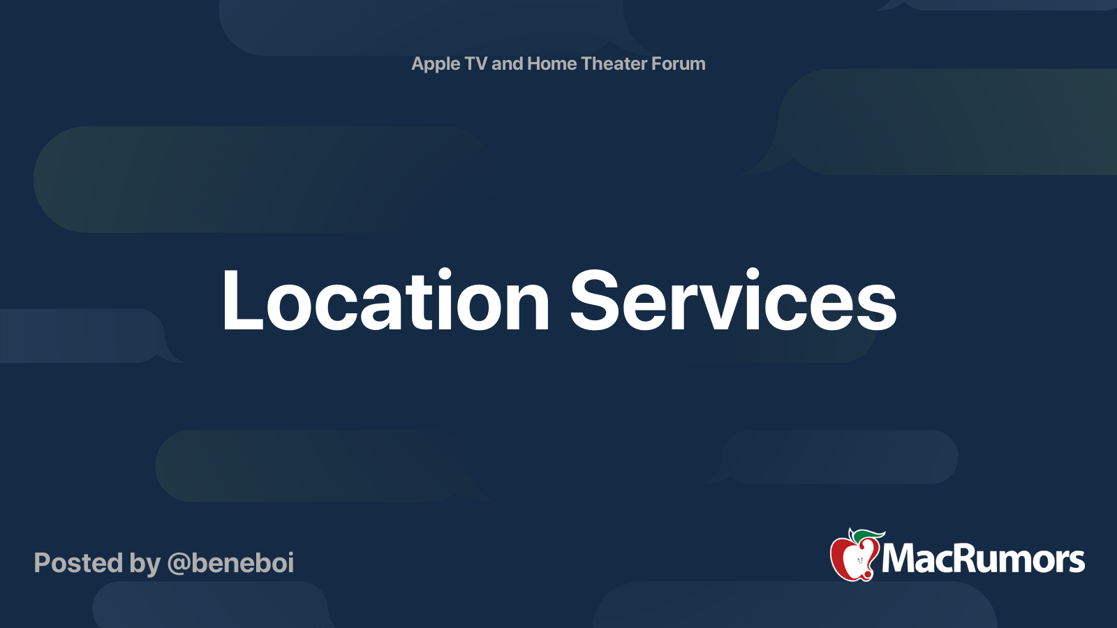 Location Services | MacRumors Forums