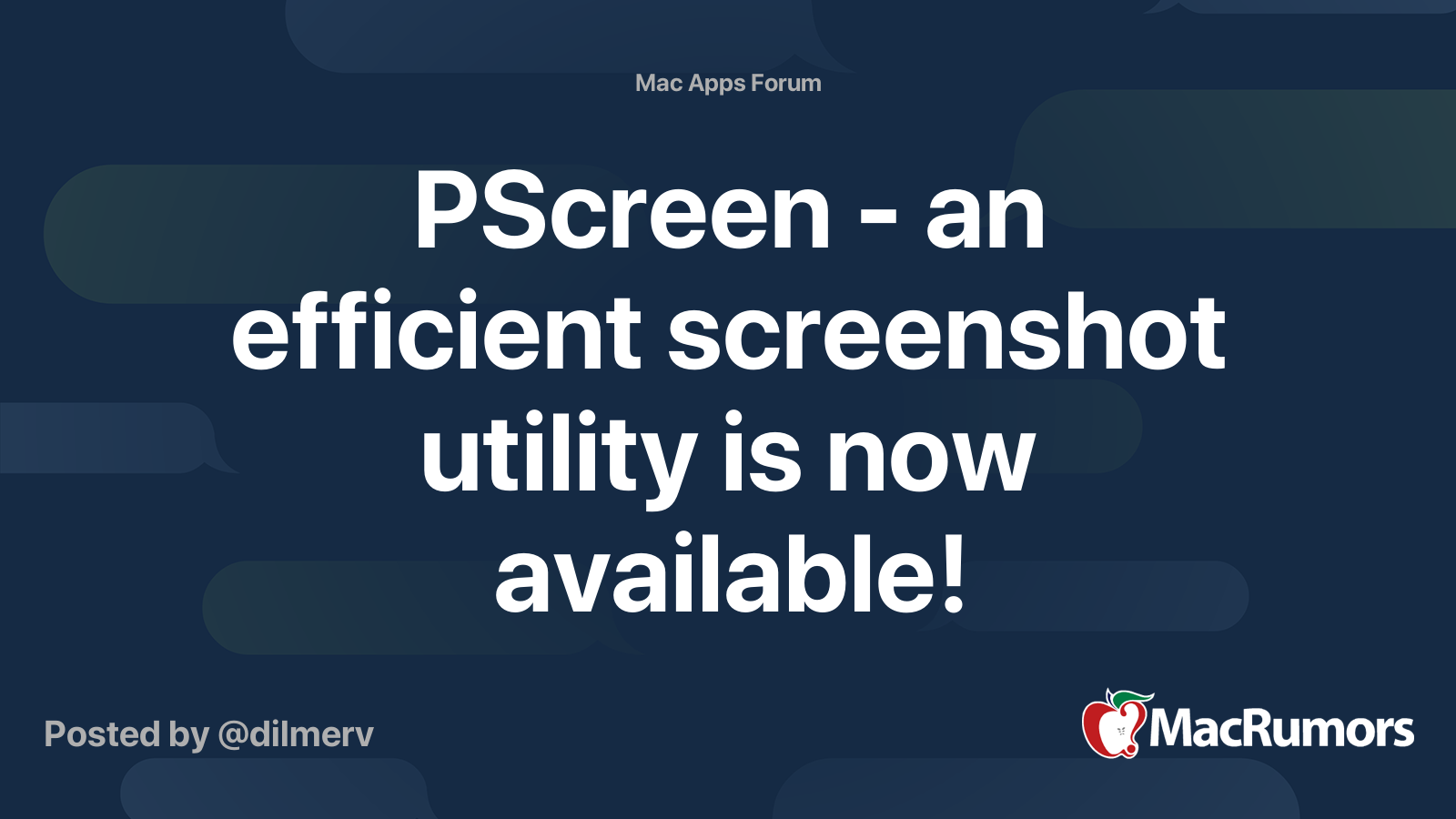 PScreen - an efficient screenshot utility is now available! | MacRumors ...