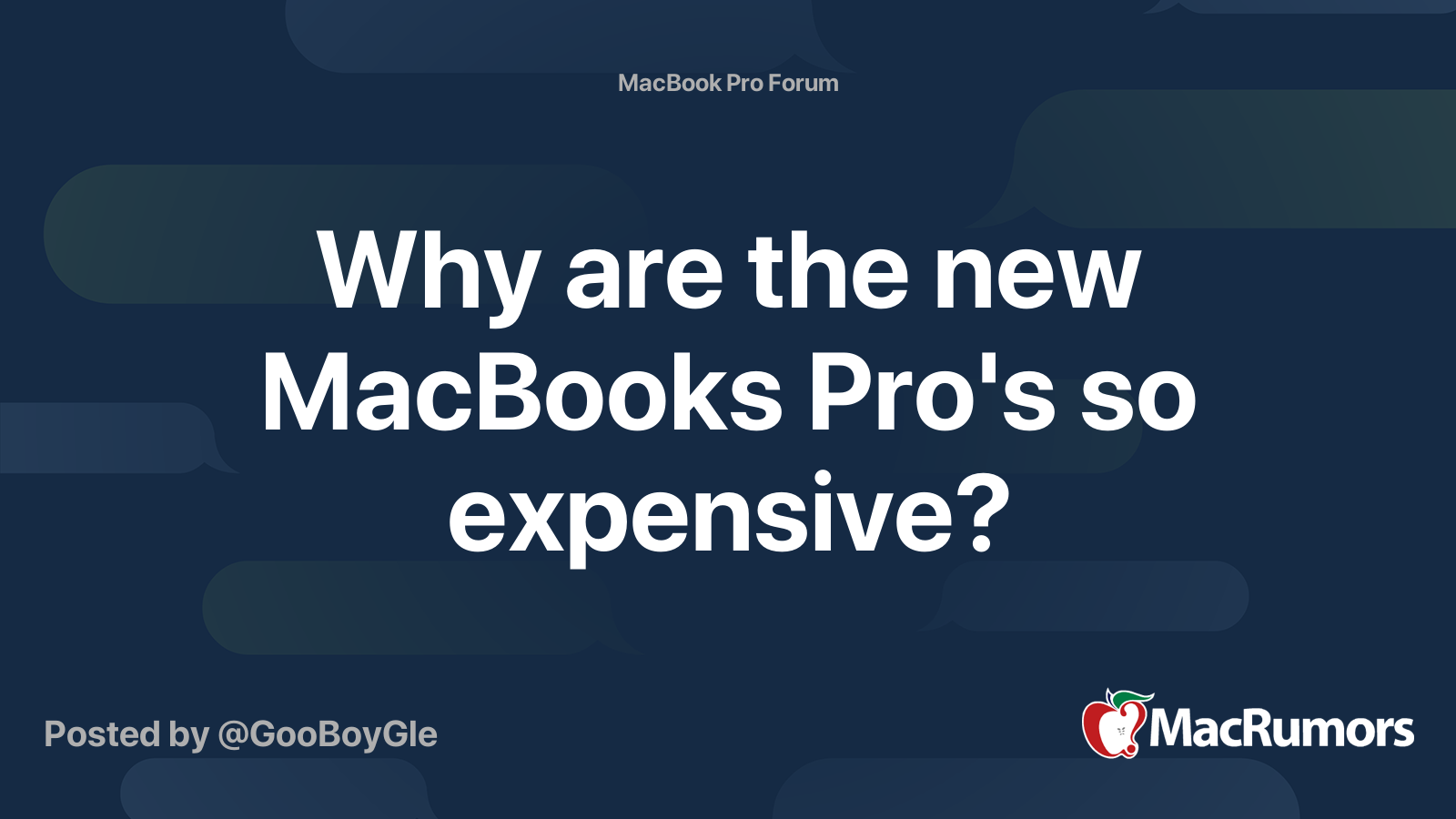 Why are the new MacBooks Pro's so expensive? | MacRumors Forums