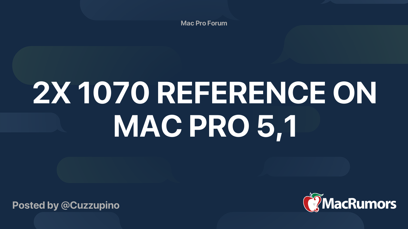 2X 1070 REFERENCE ON MAC PRO 5,1 | MacRumors Forums