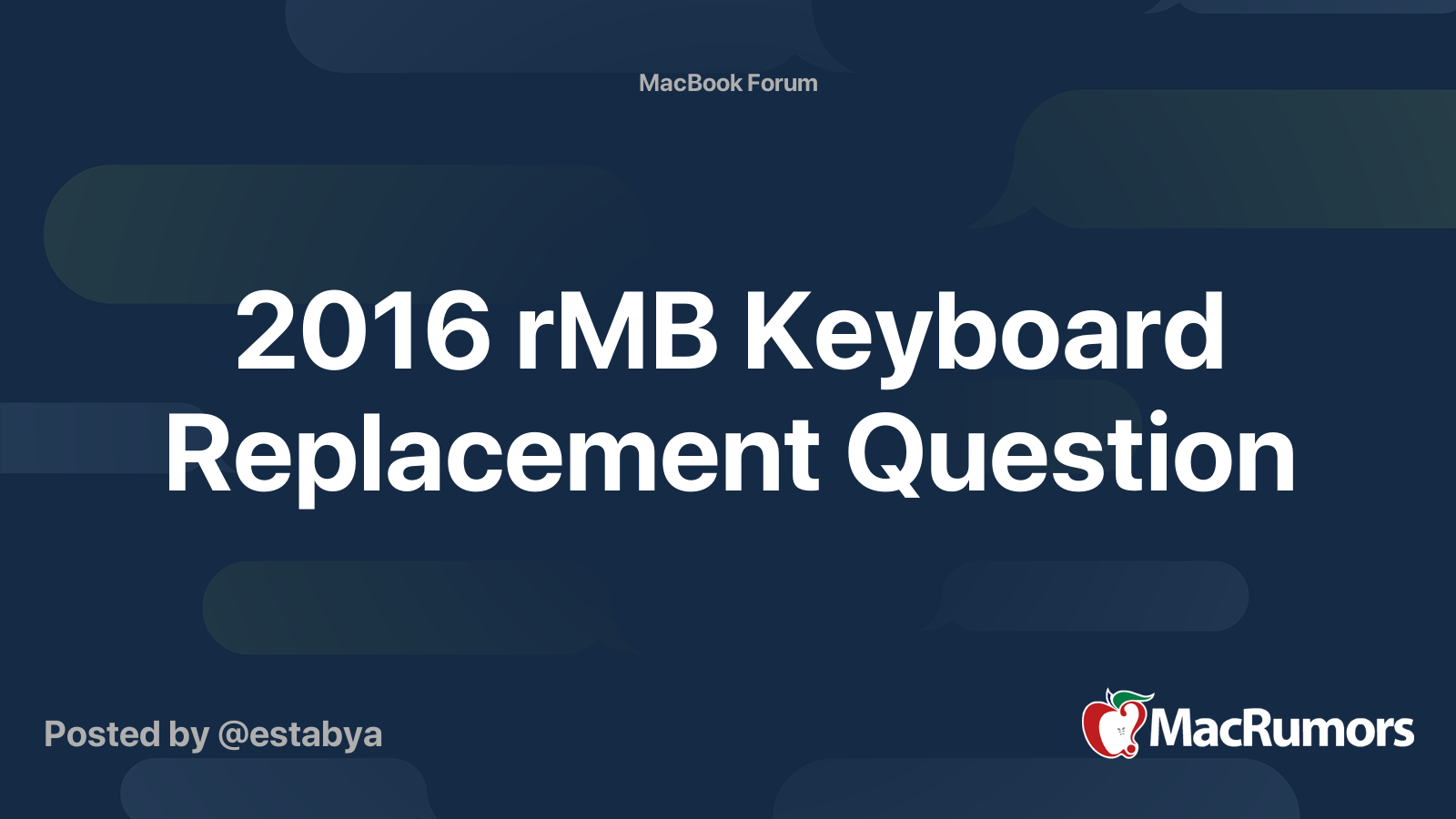 2016 rMB Keyboard Replacement Question | MacRumors Forums