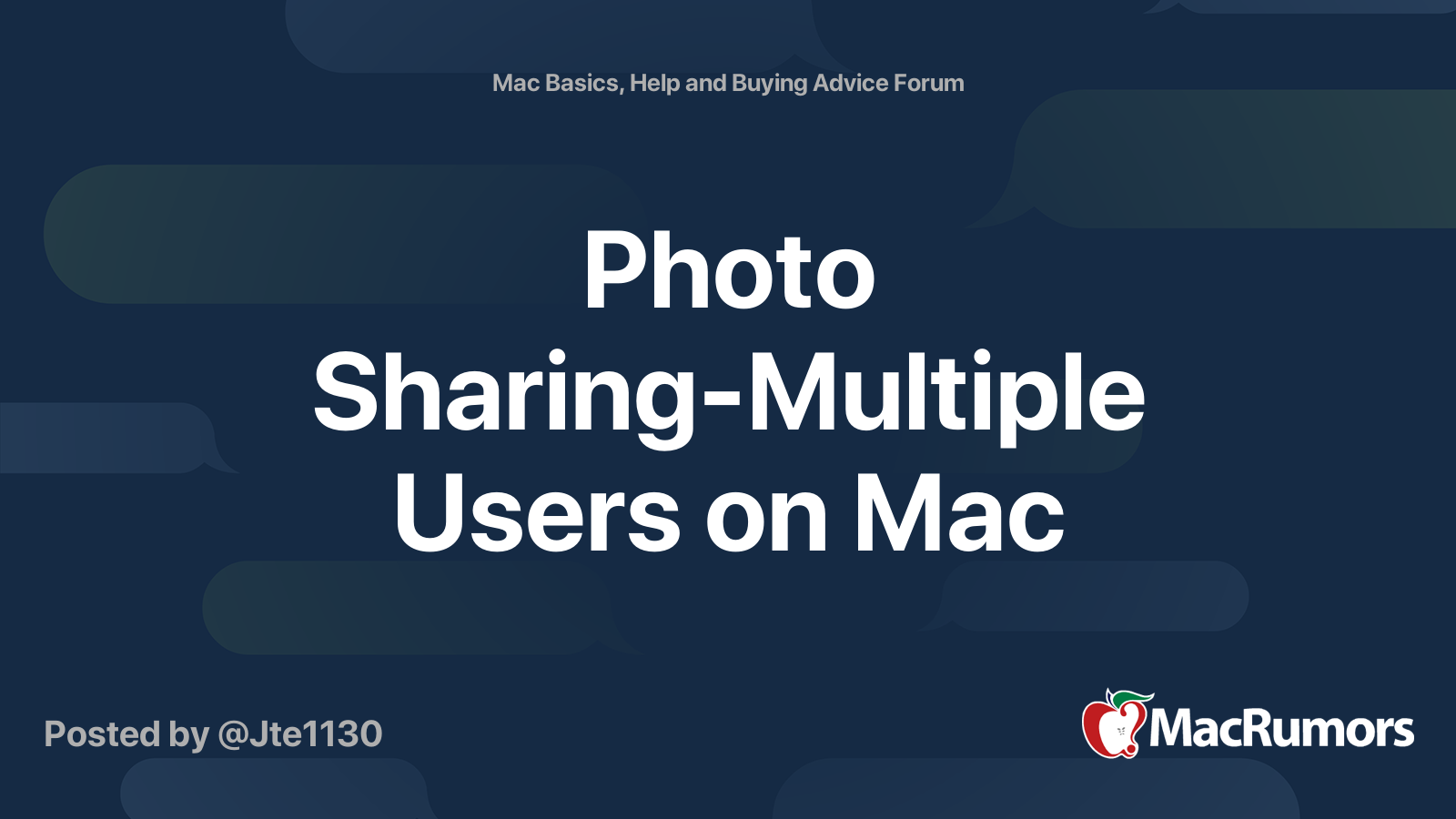Photo Sharing-Multiple Users on Mac | MacRumors Forums