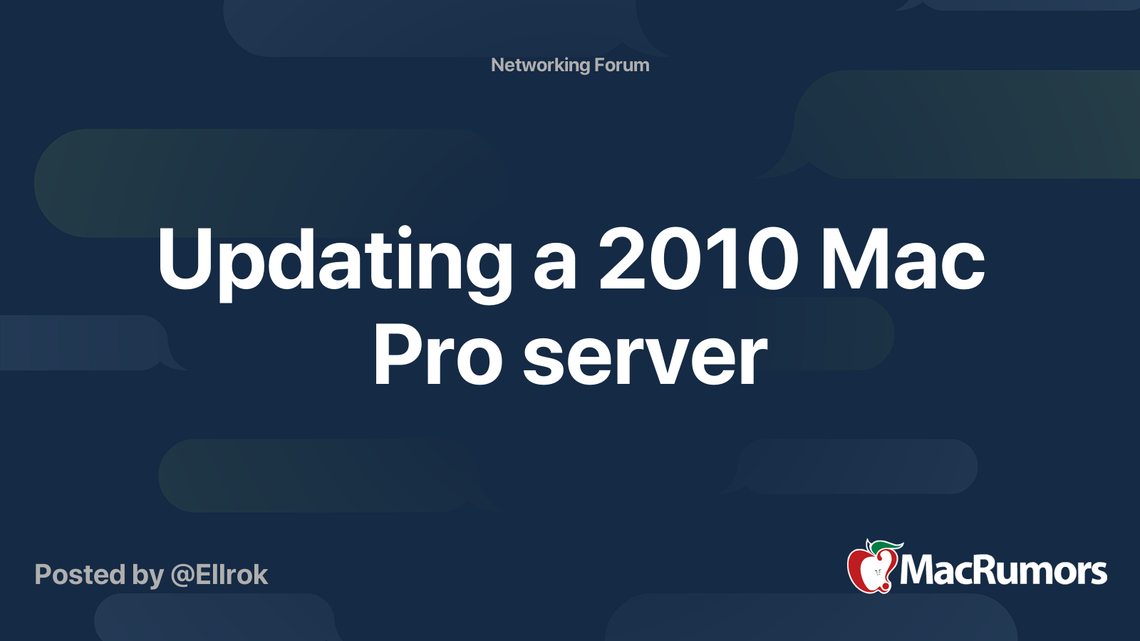 Updating a 2010 Mac Pro server | MacRumors Forums