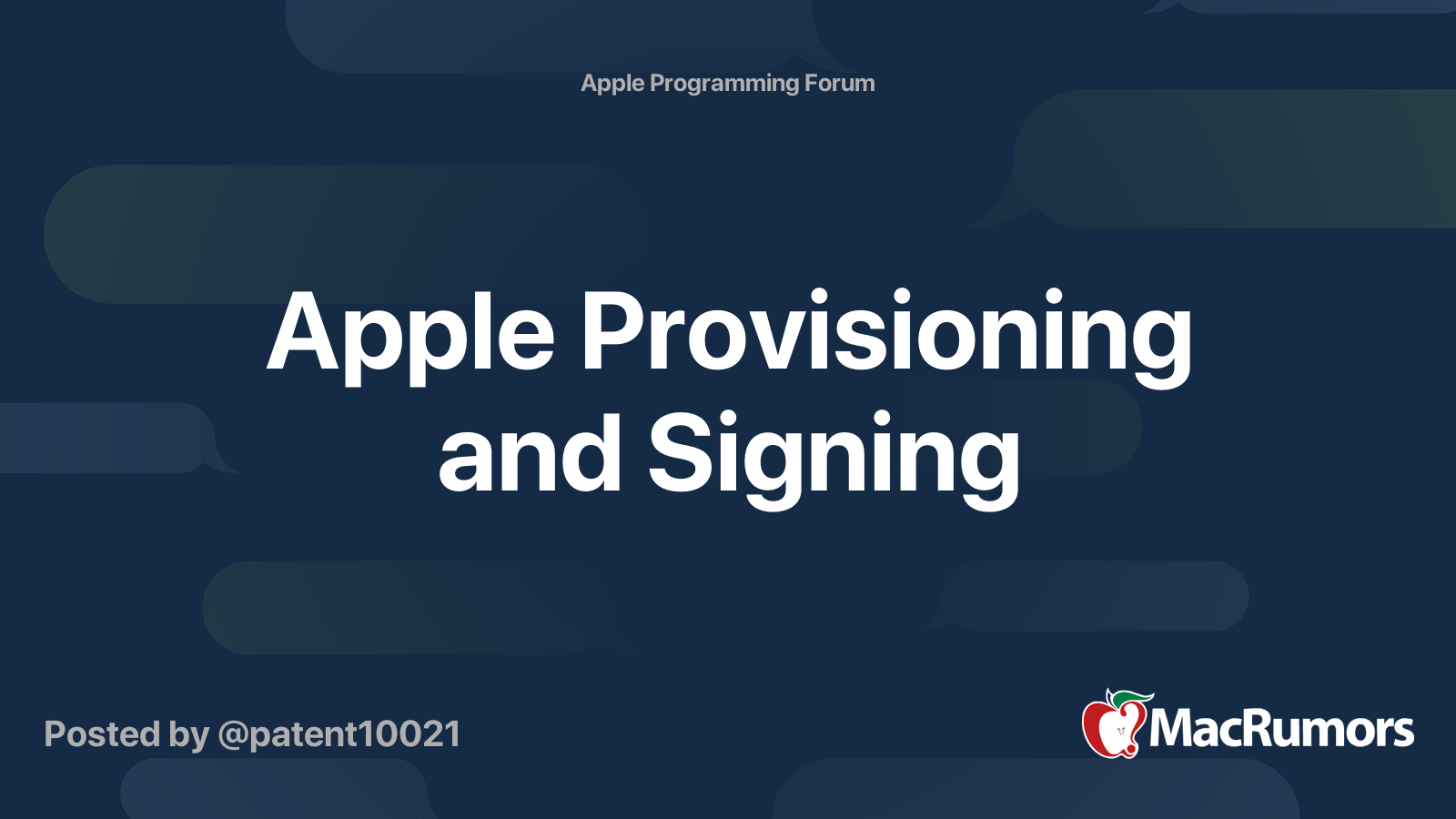 Apple Provisioning and Signing | MacRumors Forums