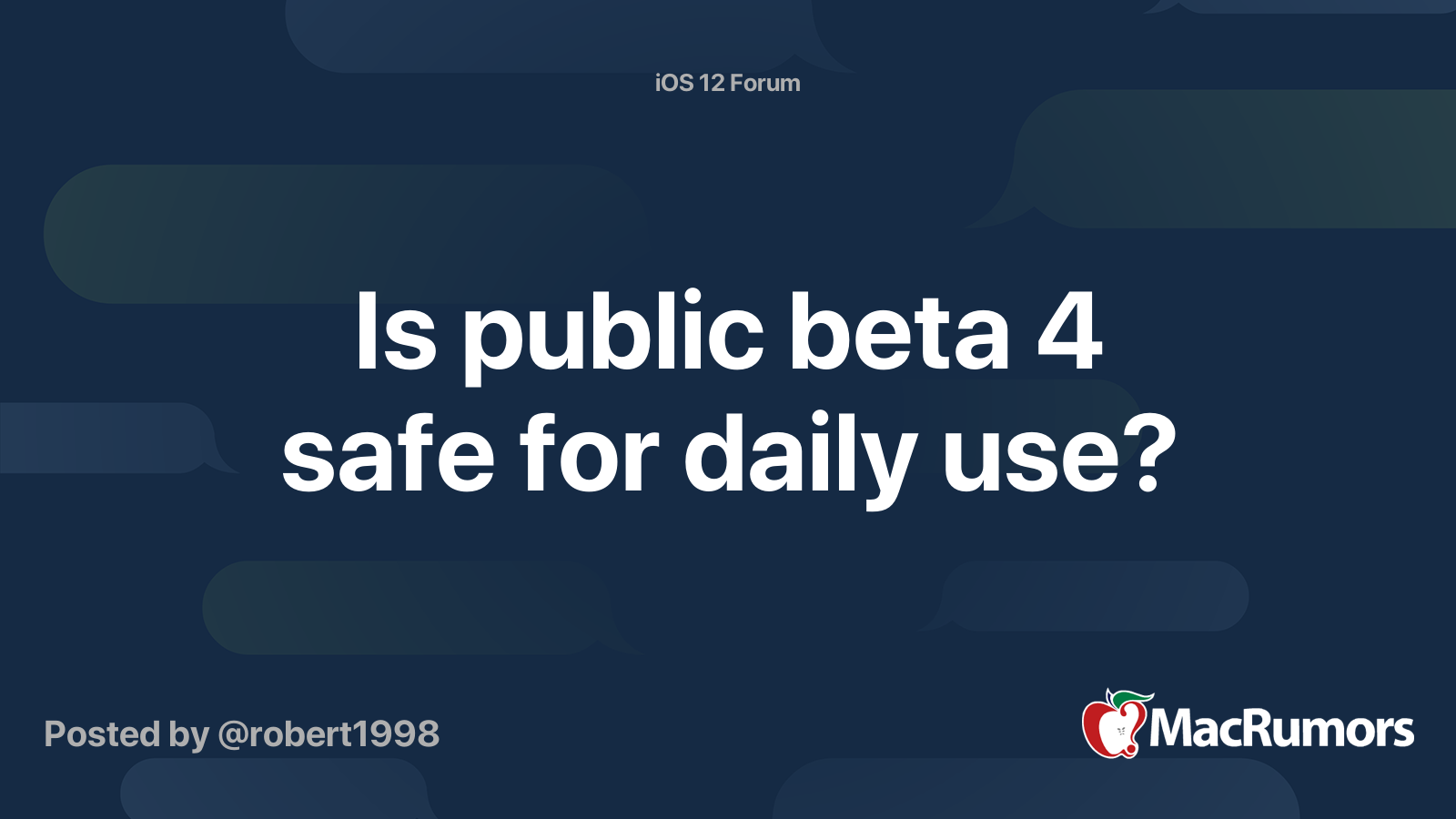 Is public beta 4 safe for daily use? | MacRumors Forums