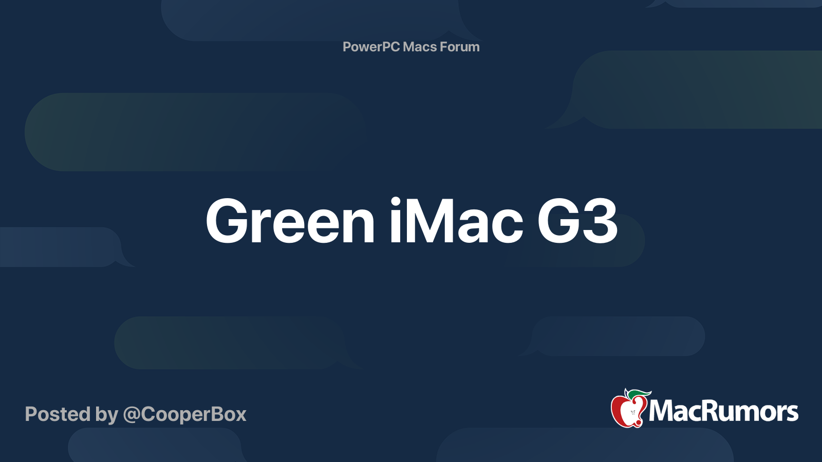 Green iMac G3 | MacRumors Forums