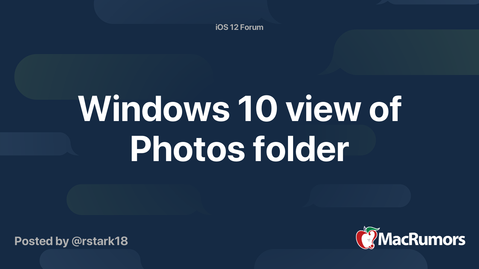 Windows 10 view of Photos folder | MacRumors Forums