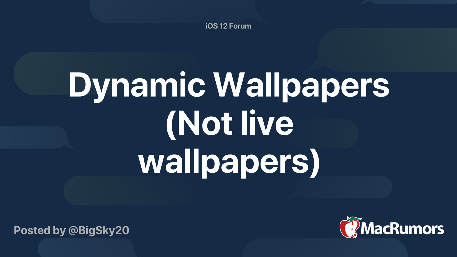 Dynamic Wallpapers (Not live wallpapers) | MacRumors Forums