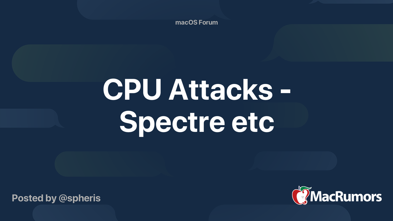 CPU Attacks - Spectre etc | MacRumors Forums